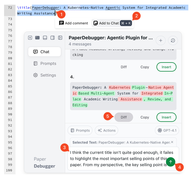 PaperDebugger: AI-Powered In-Editor Academic Writing Assistant for ...